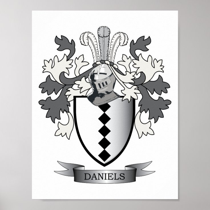 Daniels Family Crest Coat of Arms Poster | Zazzle.nl