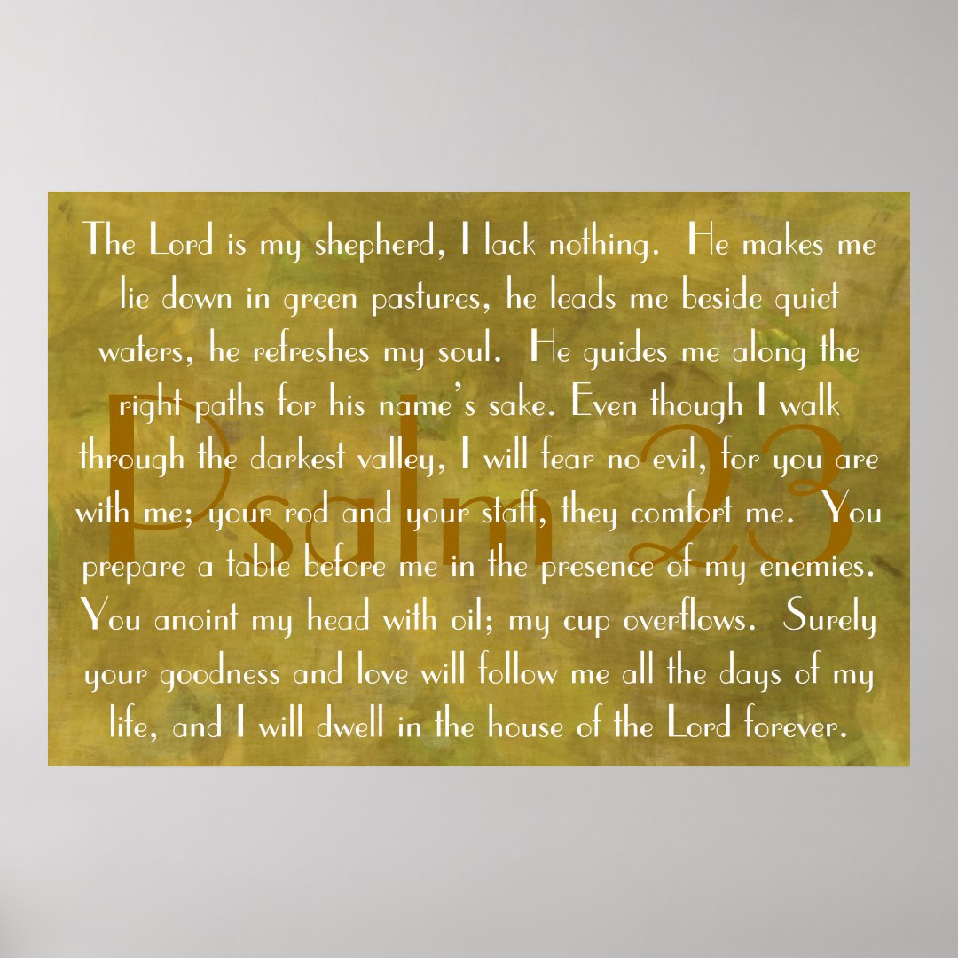 De Heer is mijn herder Psalm 23 gebed Poster | Zazzle.nl