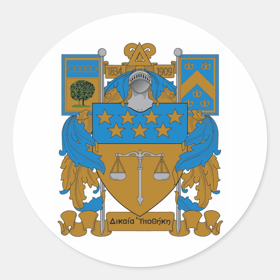 Delta Upsilon Coat of Arms Ronde Sticker | Zazzle.nl