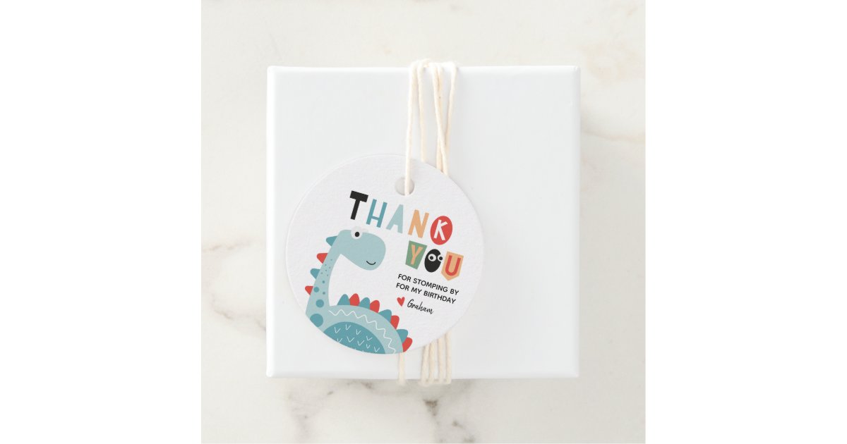 Dinosaur Birthday Hartelijk dank Bedankjes Labels | Zazzle.nl