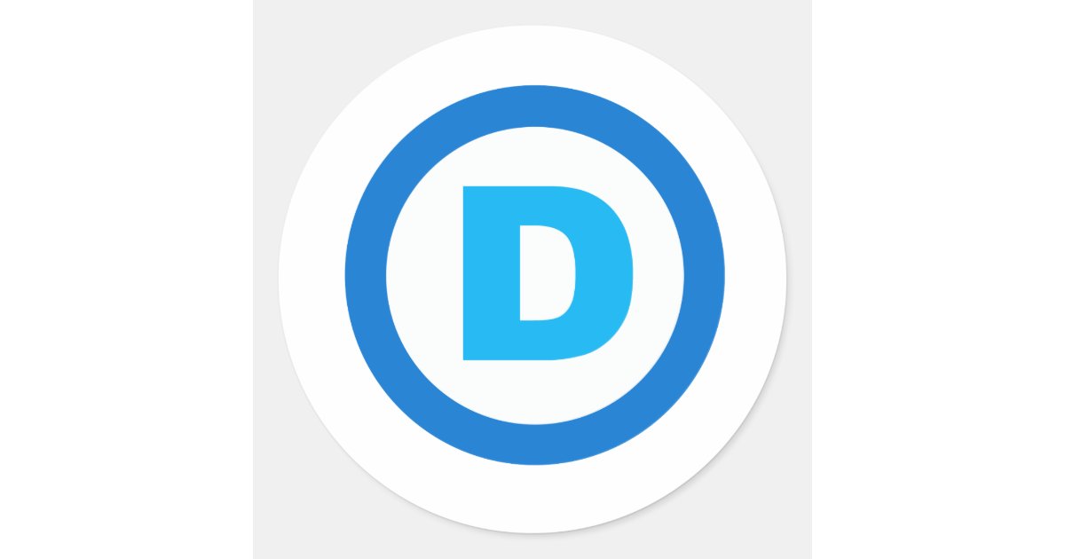 DNC D SYMBOL.png Ronde Sticker | Zazzle.nl