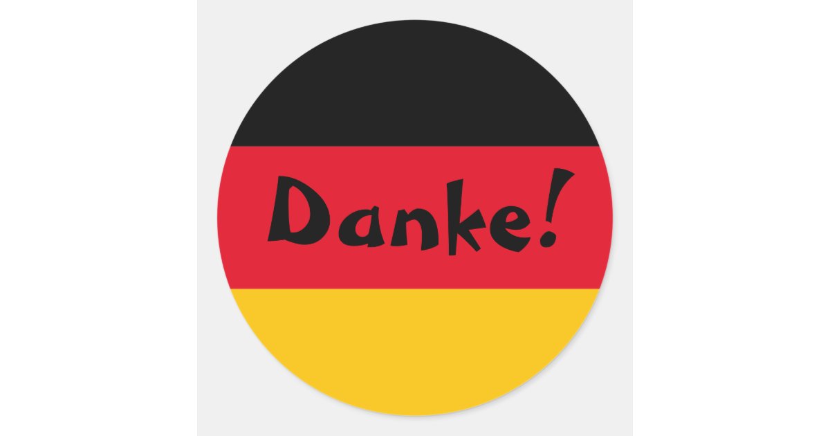 Duitse vlag Dank je Danke Ronde Sticker | Zazzle.nl