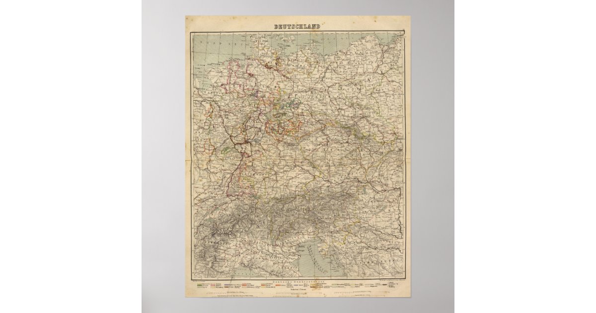 Duitsland Atlas Map Poster | Zazzle.nl