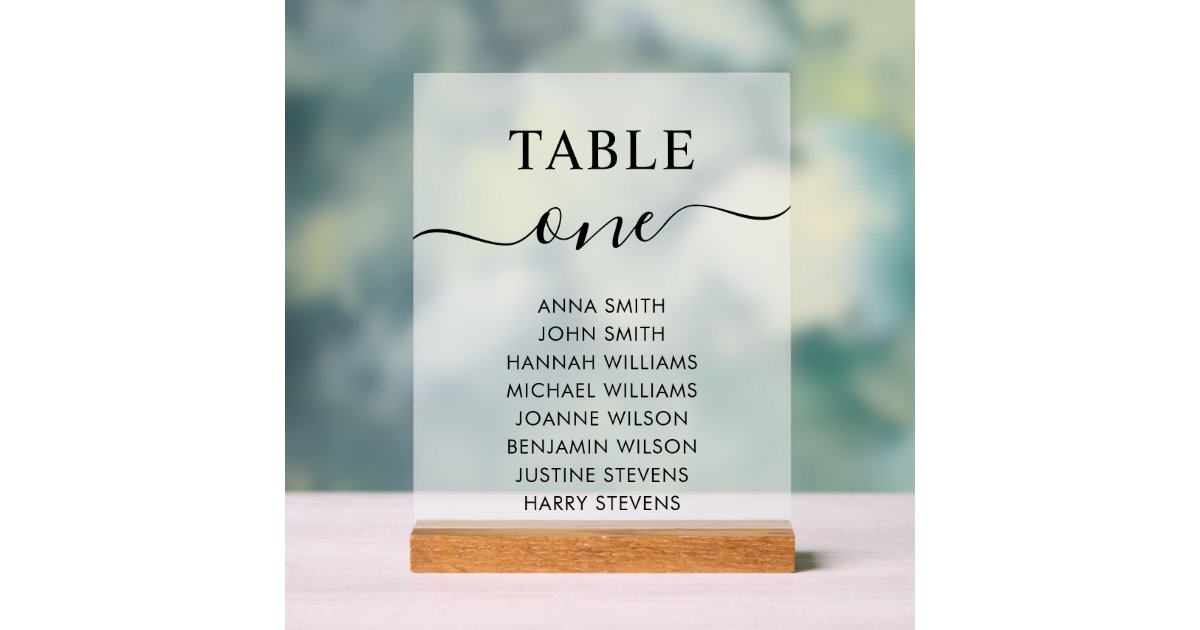 Eenvoudig tabelnummer van de expeditietabel voor b acryl bord | Zazzle.nl
