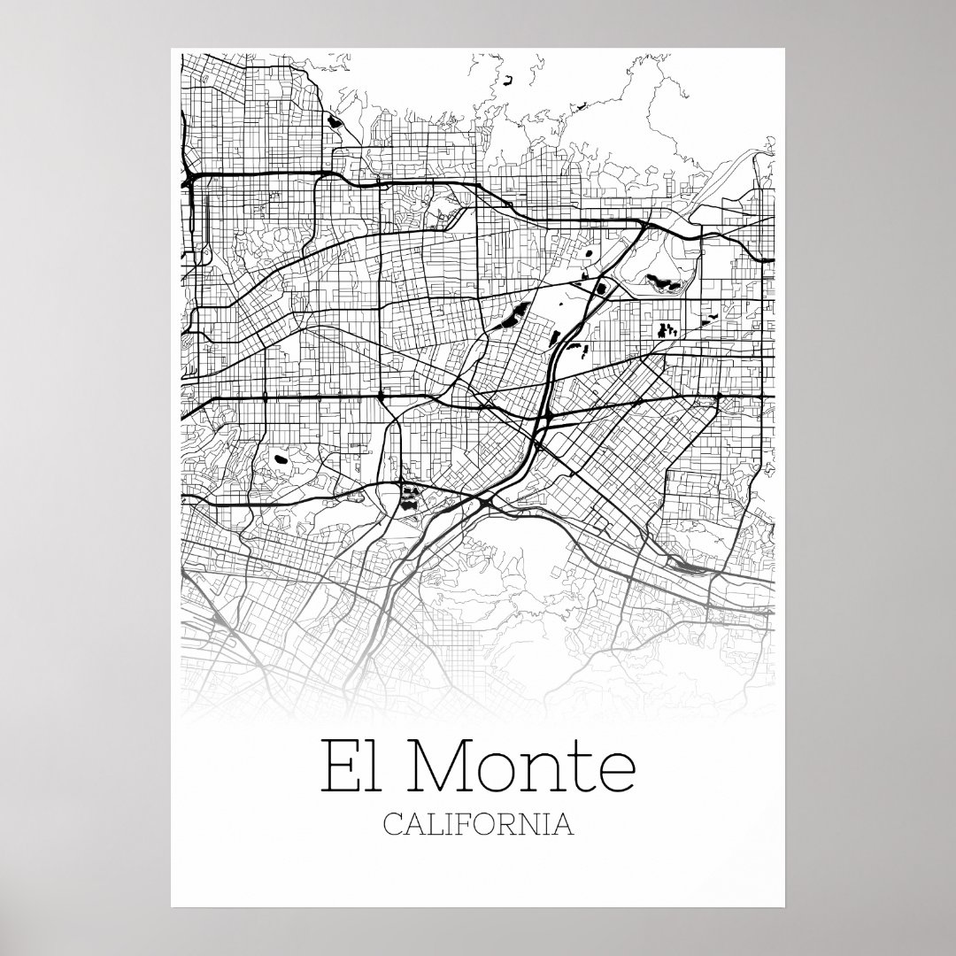 El Monte Map - Californië - City Map Poster | Zazzle.nl