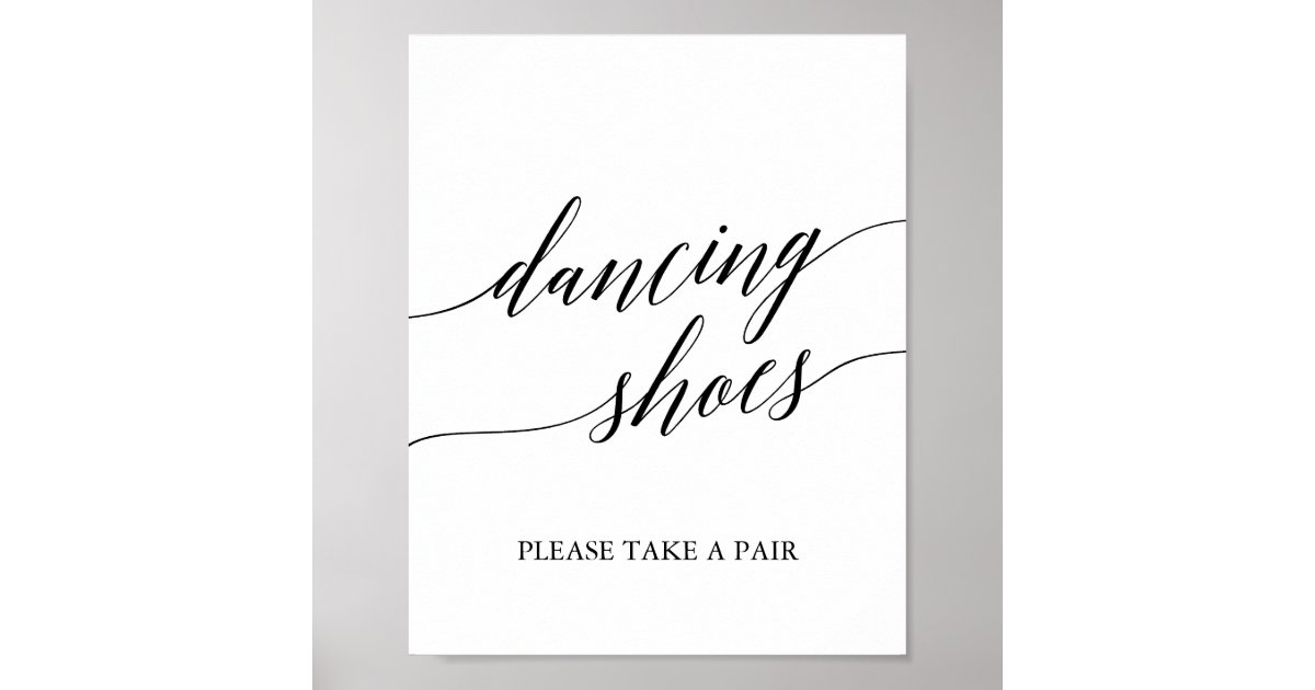 Elegant Black Calligraphy Dancing Shoes Sign Poster | Zazzle.nl