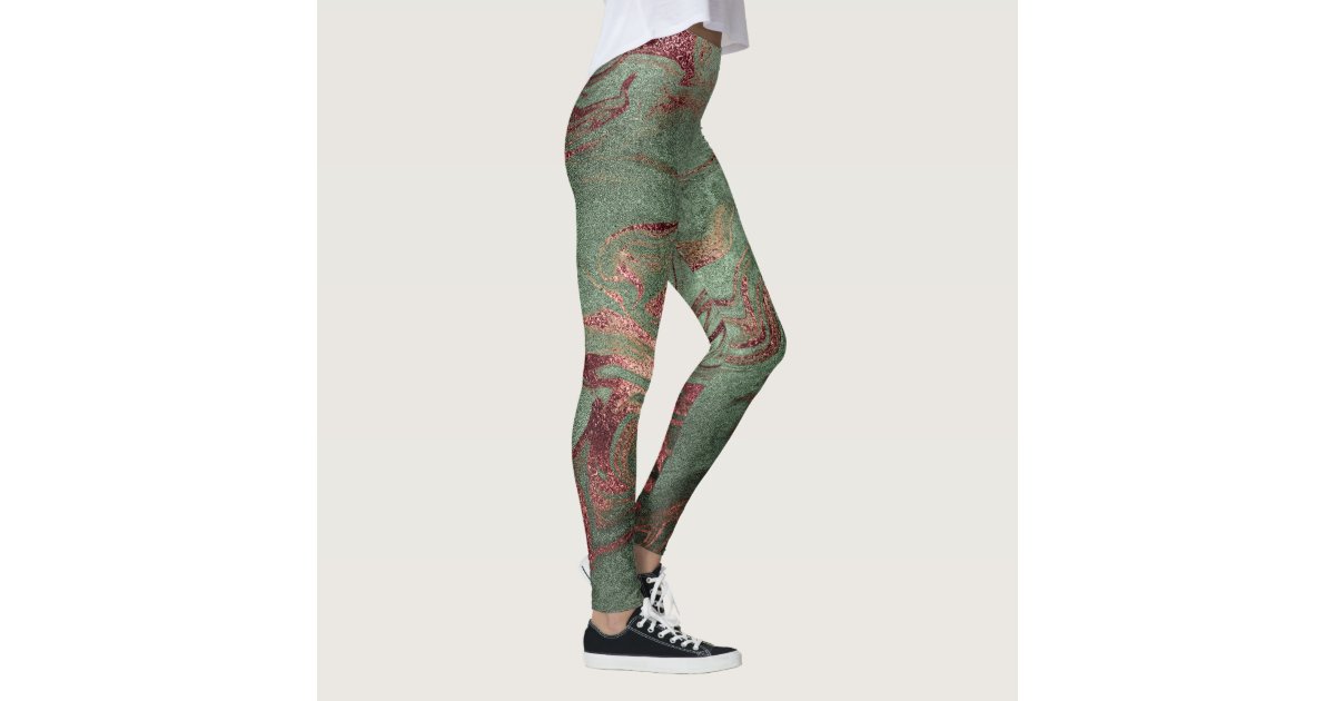 Elegant modern koperen roos gouden marmer leggings | Zazzle.nl