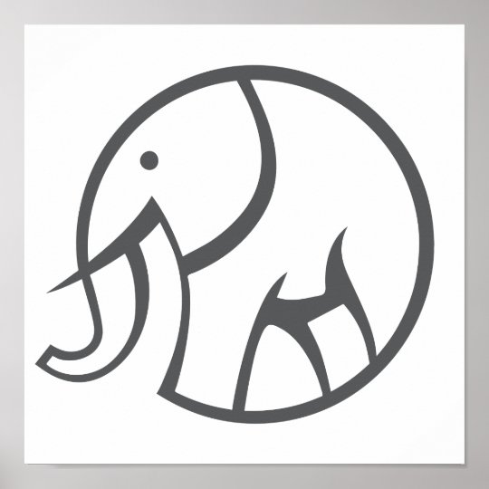 Elephant-pictogram Poster | Zazzle.nl