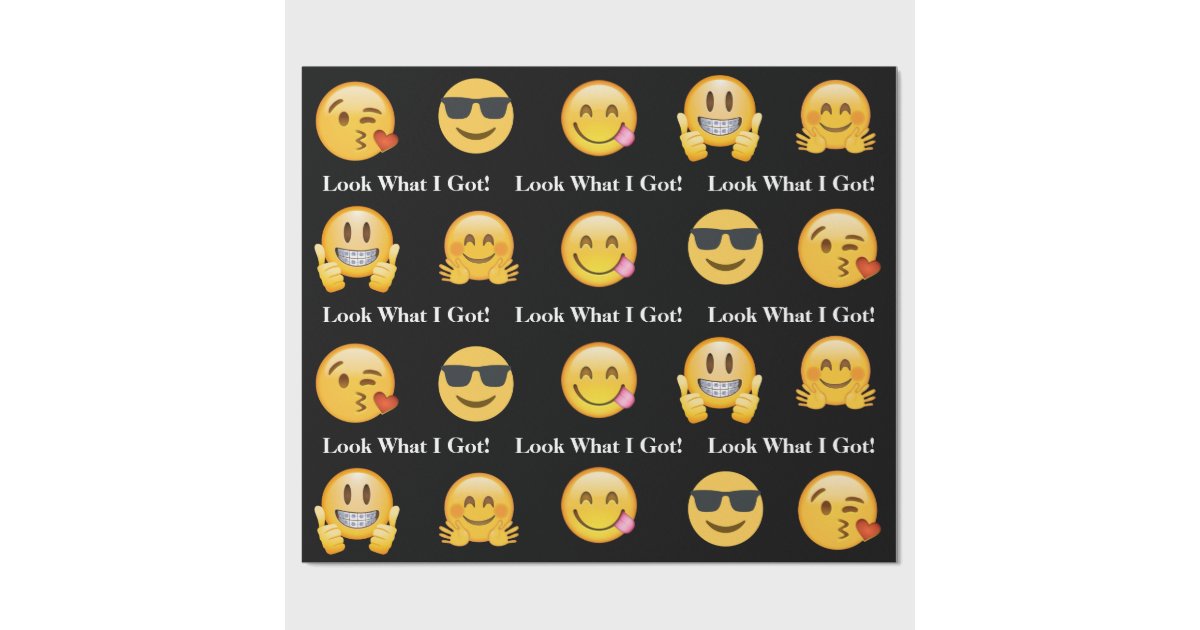 Emoji Kijk wat ik heb Cadeaupapier | Zazzle.nl