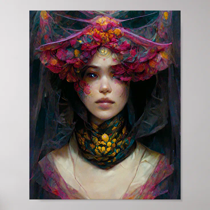 Fae Girl in roze fantasy Art Poster | Zazzle.nl