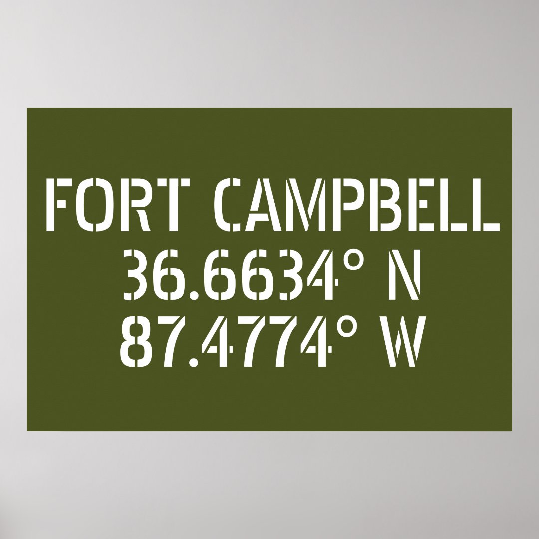 Fort Campbell Latitude Longitude Poster | Zazzle.nl