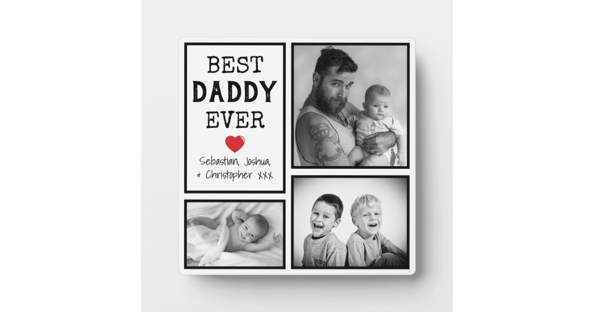 Fotocollage 'Beste papa ooit' Fotoplaat | Zazzle.nl