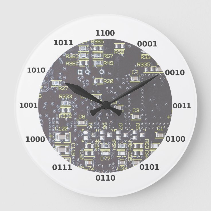 Funny Geek Binary Clock met Circuit Board Effect Grote Klok | Zazzle.nl Funny Geek Binary Clock met Circuit Board Effect Grote Klok | Zazzle.nl