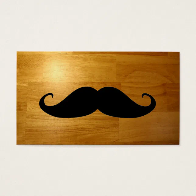 Funny Mustache over Shiny Wood Texture Background Visitekaartje | Zazzle.nl