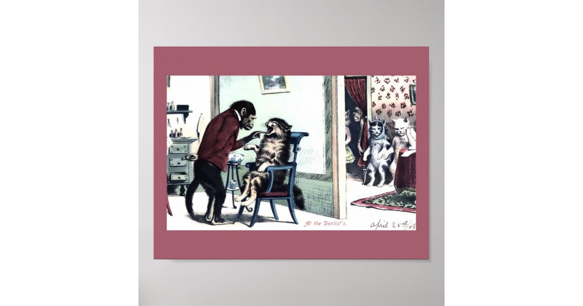 Funny Print Monkey Dentist met kat Patiënten | Zazzle.nl