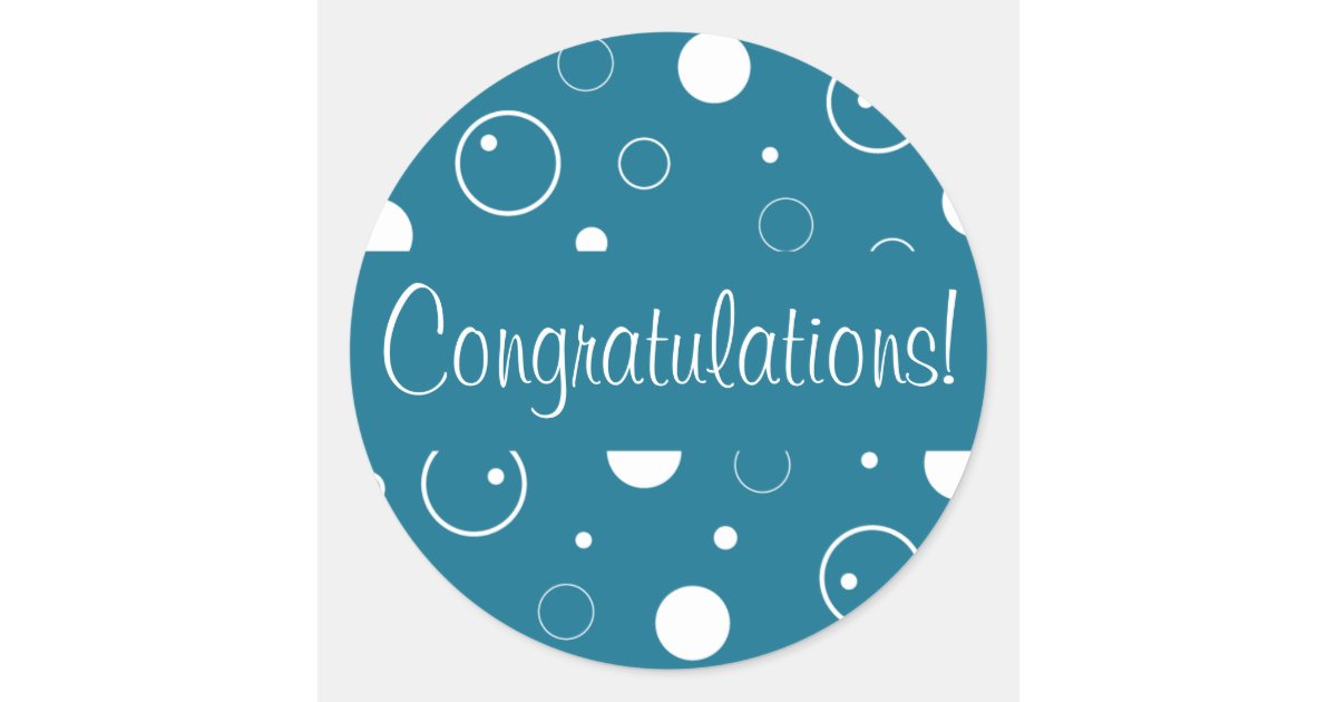 Gefeliciteerd, Bubbles Envelope Seal Ronde Sticker | Zazzle.nl