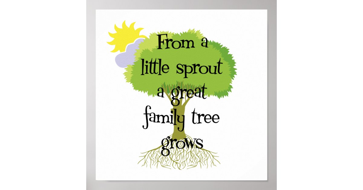 Genealogie Little Sprout Family Tree Poster | Zazzle.nl
