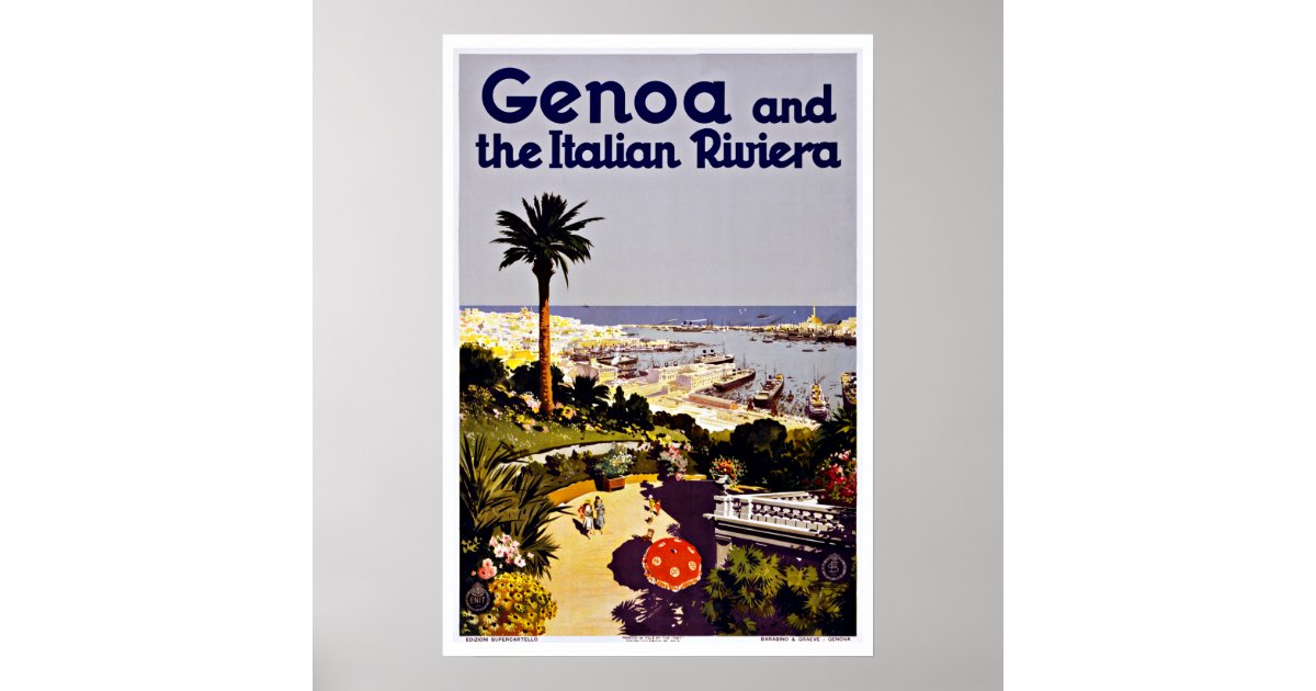 Genua en de Italiaanse Riviera Italië Poster | Zazzle.nl