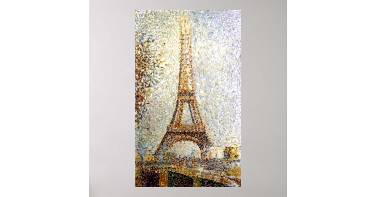 Georges Seurat Eiffel Tower Pointillism Poster | Zazzle.nl