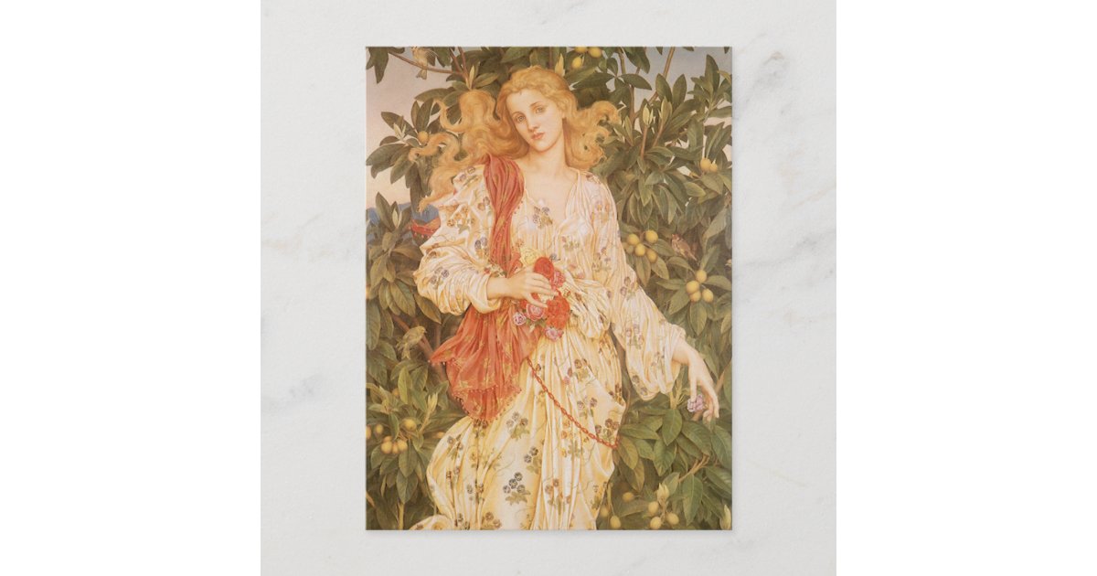Godin van bloesems en bloemen, Flora door Morgan Briefkaart | Zazzle.nl