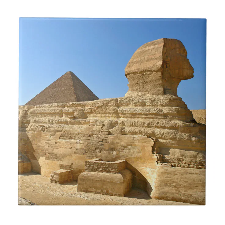 Grote Sphinx van Giza met Khafre-piramide - Egypte Tegeltje | Zazzle.nl