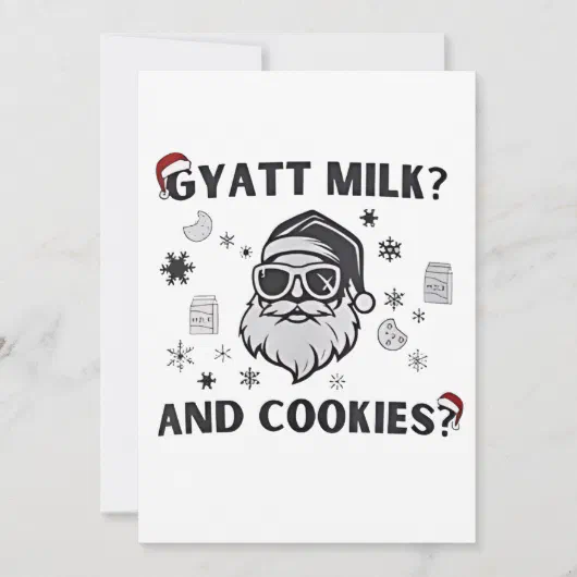 Gyatt Melk en Koekjes Grappige Kerstman Gen Alpha Kaart | Zazzle.nl
