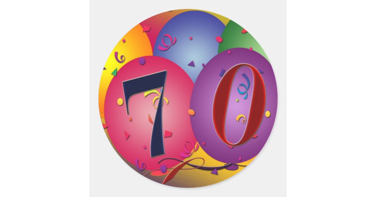 Happy Birthday ballonnen - 70ste verjaardag Ronde Sticker | Zazzle.nl