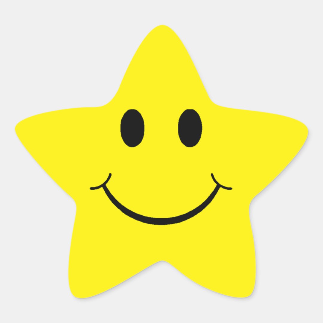 Happy Face Ster Sticker | Zazzle.nl