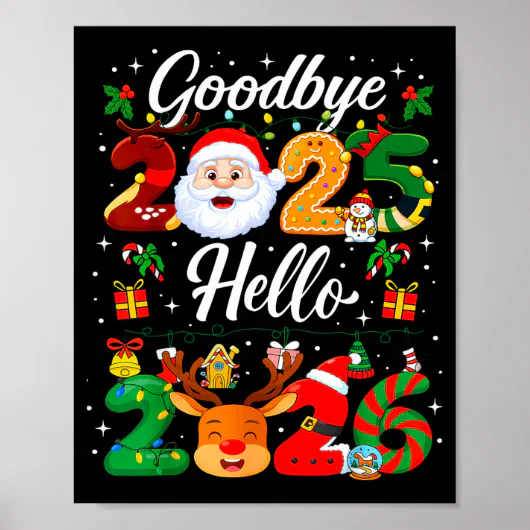 Happy New Year 2026 Goodbye 2025 Hello 2026 Poster | Zazzle.nl