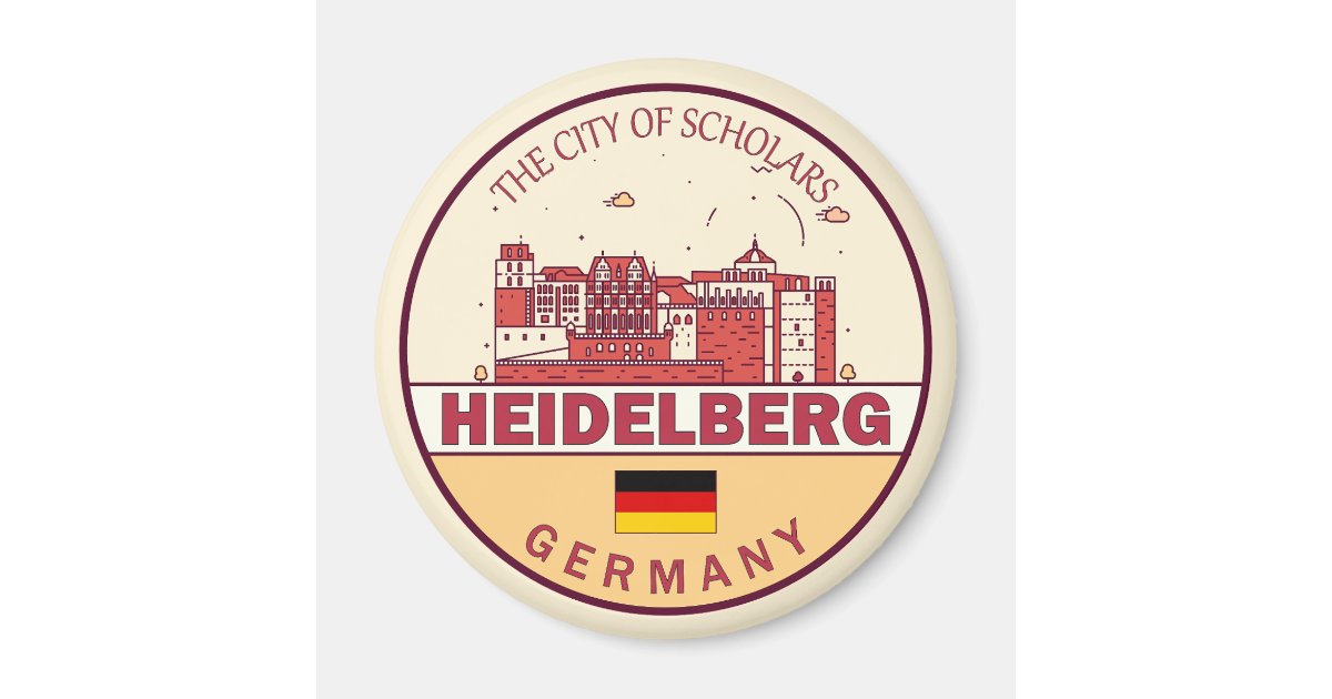 Heidelberg Germany City Skyline Emblem Magneet | Zazzle.nl