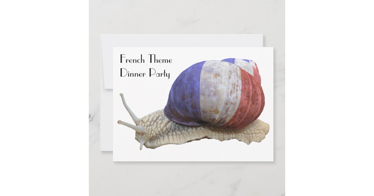 Het Franse Thema Dinner Party met slak Kaart | Zazzle.nl
