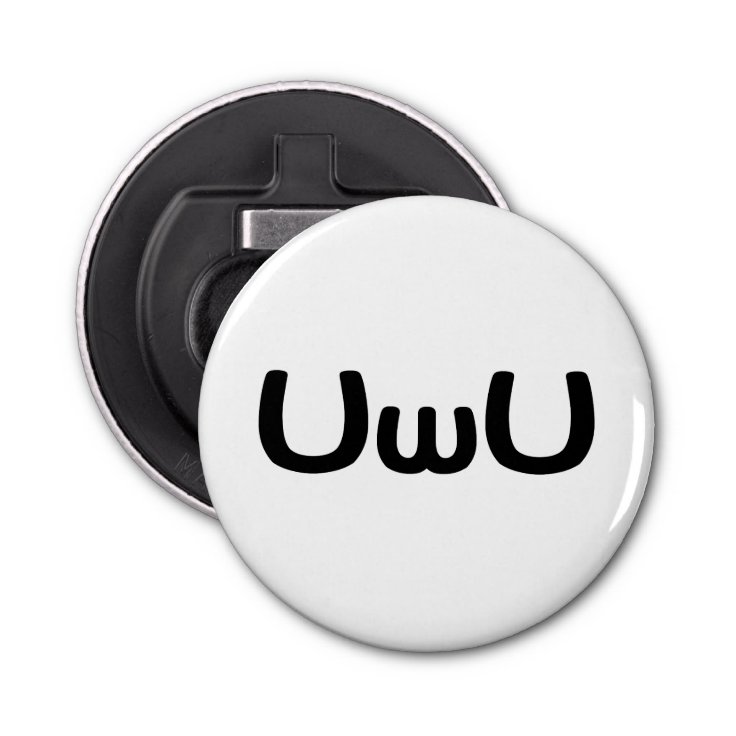 Het Gelukkige Anime Gezicht van UwU Emoticon Button Flesopener | Zazzle.nl