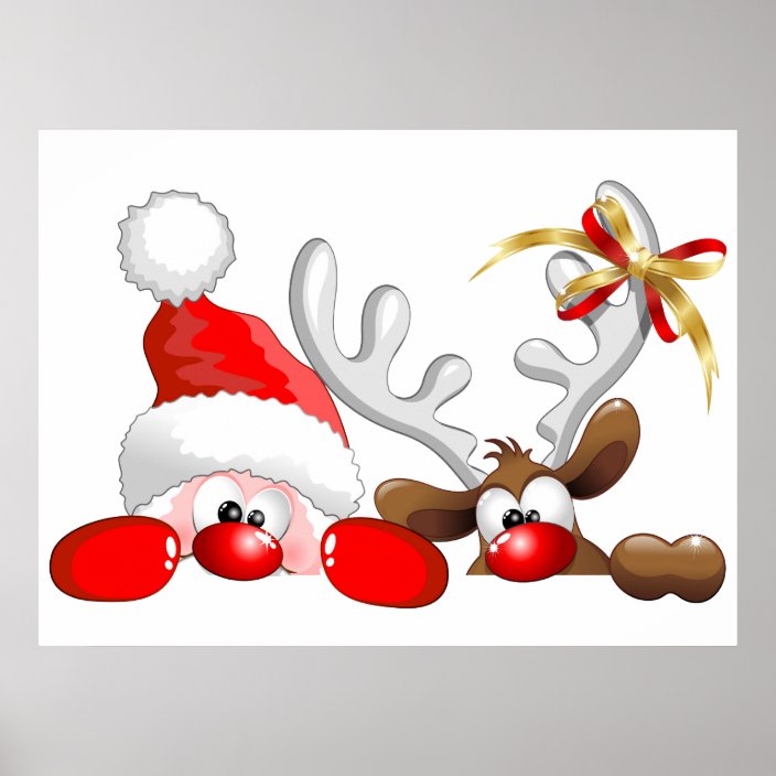 Het grappige Kerstman en Poster van de Cartoon van | Zazzle.nl