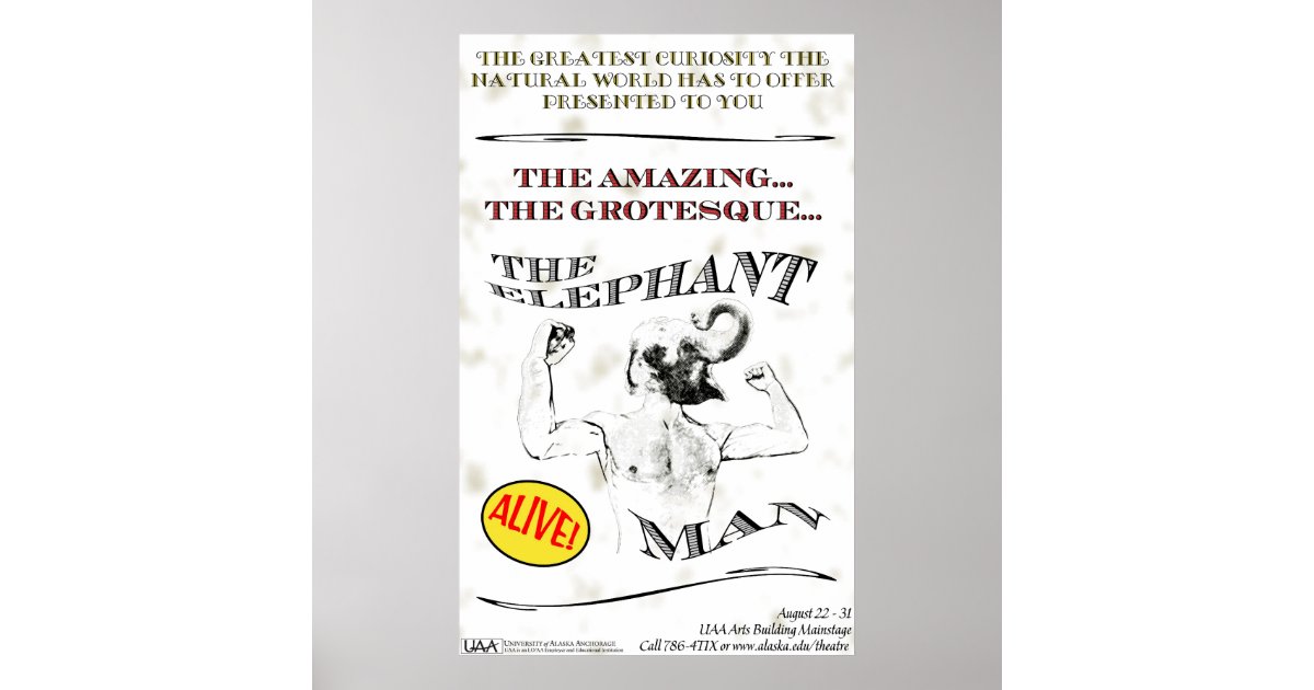 Het Man van de olifant Poster | Zazzle.nl