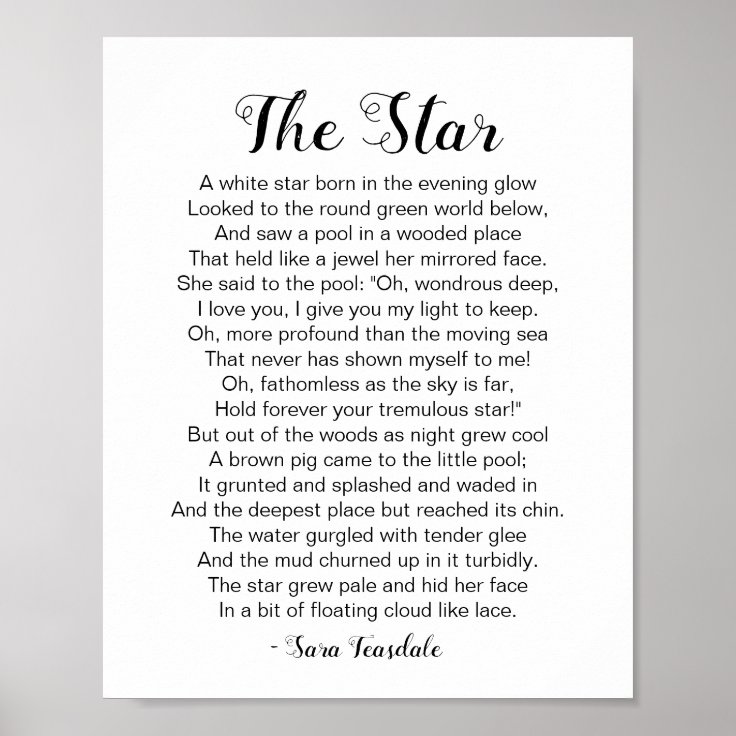 Het Star Poem van Sara Teasdale Poster | Zazzle.nl