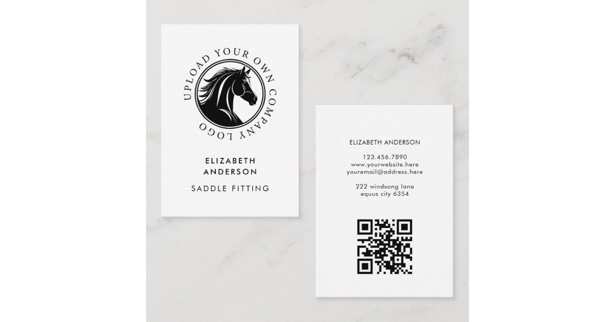 Horse Equestrian Business Logo QR Code Visitekaartje | Zazzle.nl