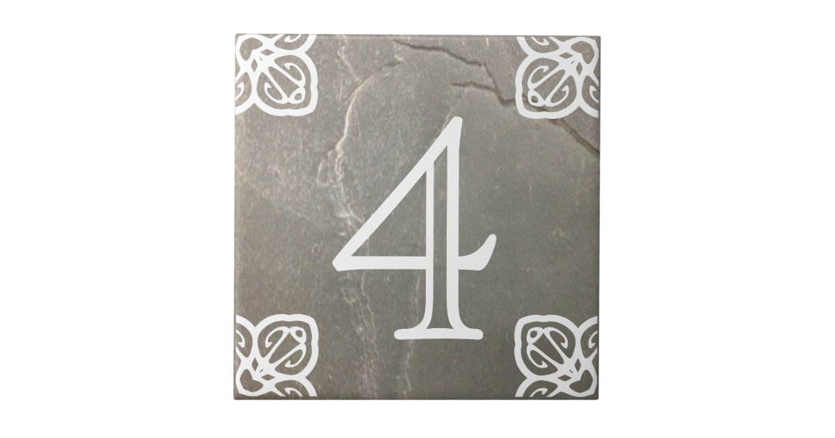 House Number - Spaans wit op de late kant Tegeltje | Zazzle.nl