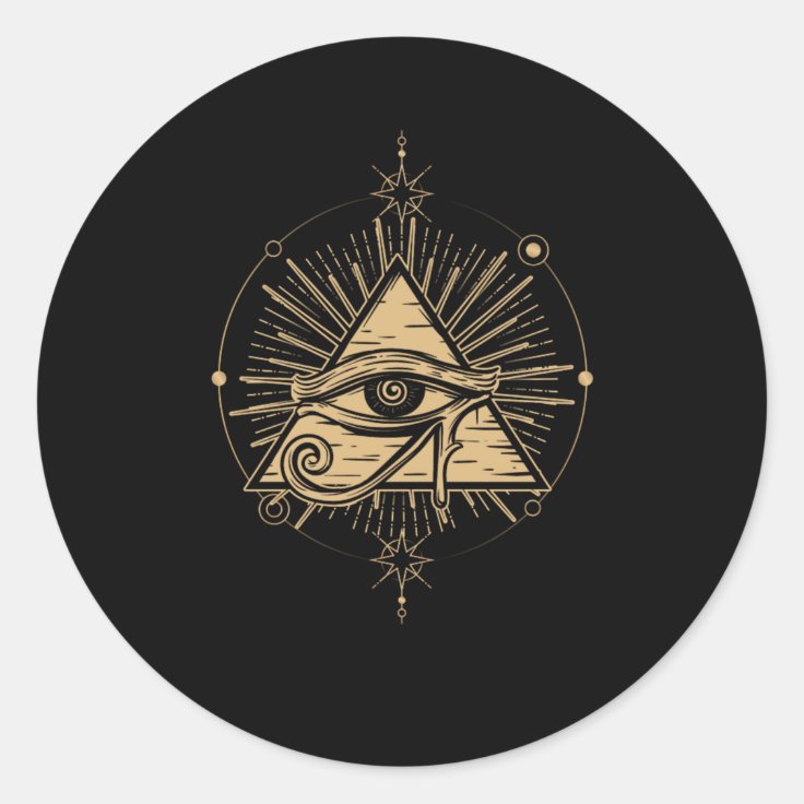 Illuminati Symbool Masonic Triangle Conspiracy Pla Ronde Sticker ...