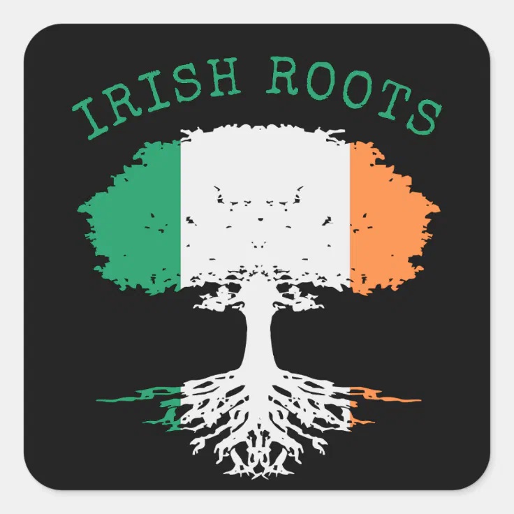 Irish Roots Family Tree Vierkante Sticker | Zazzle.nl