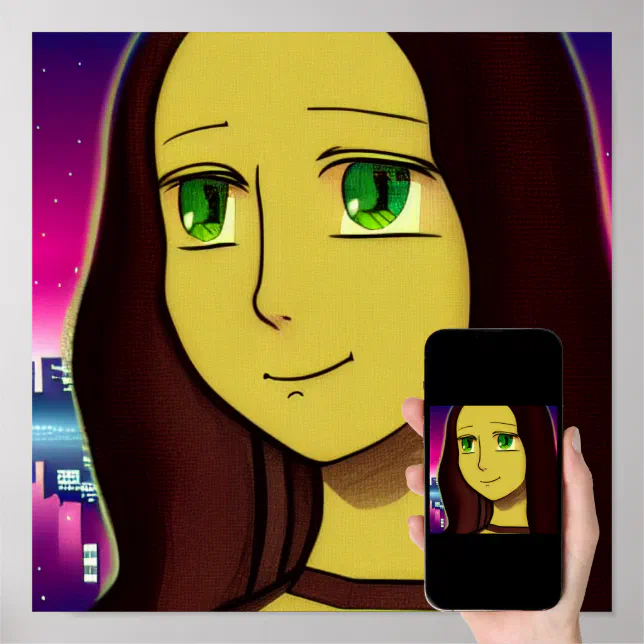 Japanse Cartoon Comic Style Mona Lisa Japan Poster | Zazzle.nl