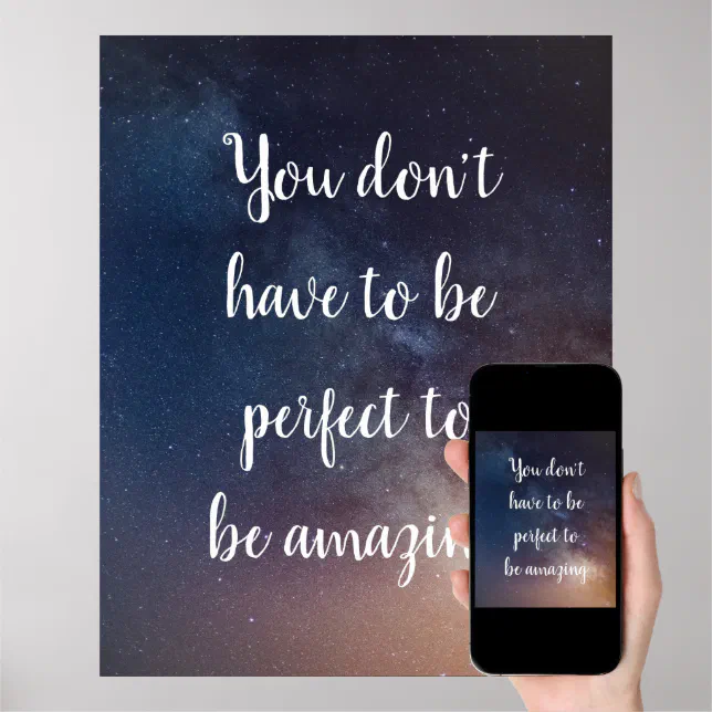 Je Hoeft Niet Perfect Te Zijn Night Sky Quote Poster Zazzle Nl