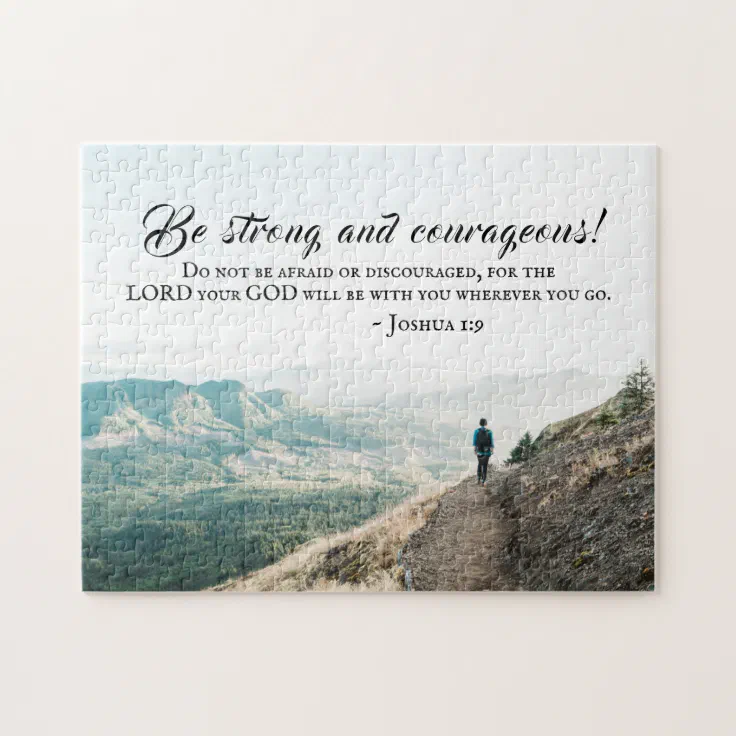 Joshua 1:9 Wees sterk en moedig, bijbelse versie Legpuzzel | Zazzle.nl