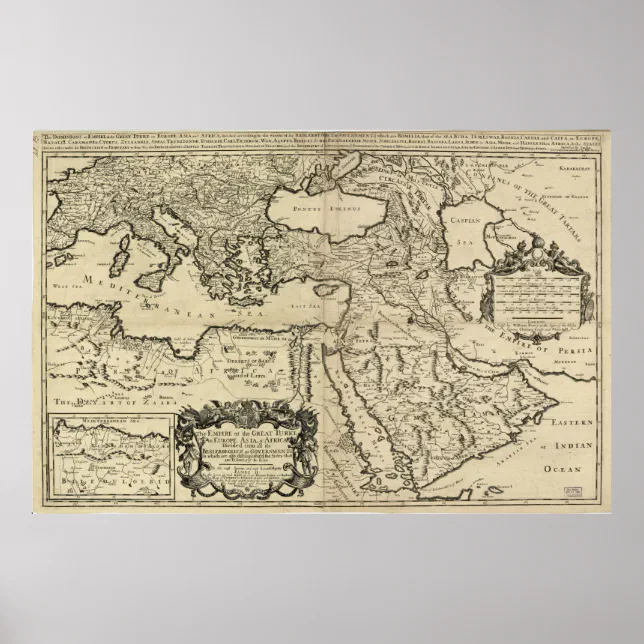 Kaart van het Ottomaanse Rijk (1680) Poster | Zazzle.nl