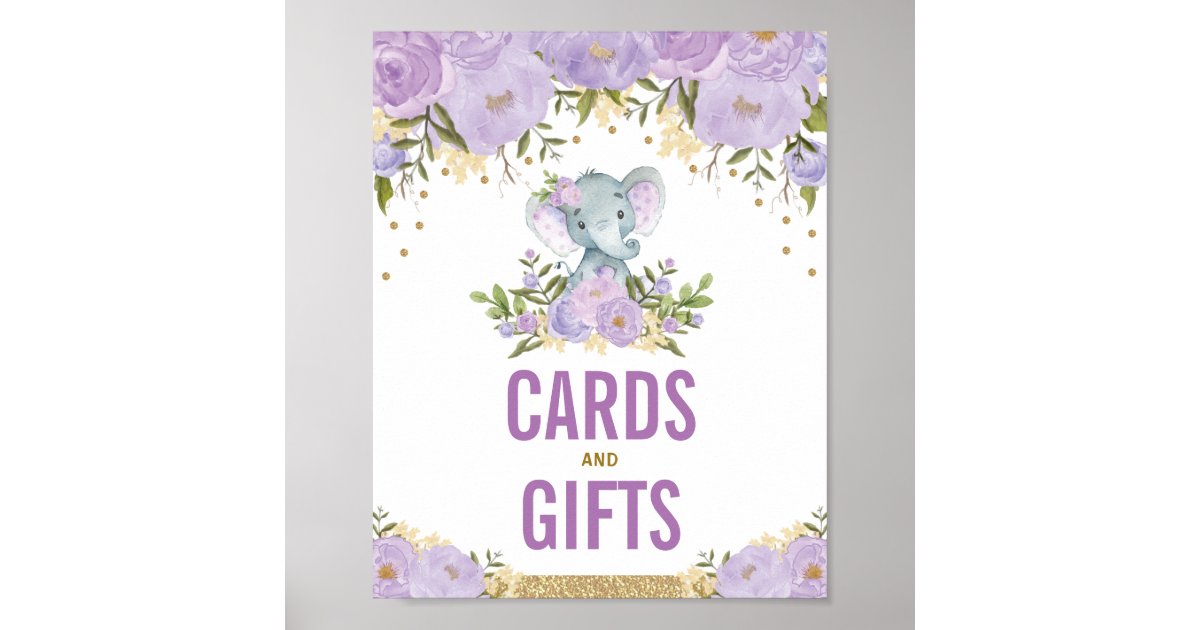 Kaarten en Oerwouden Elephant Paars Gold Elephant Poster | Zazzle.nl