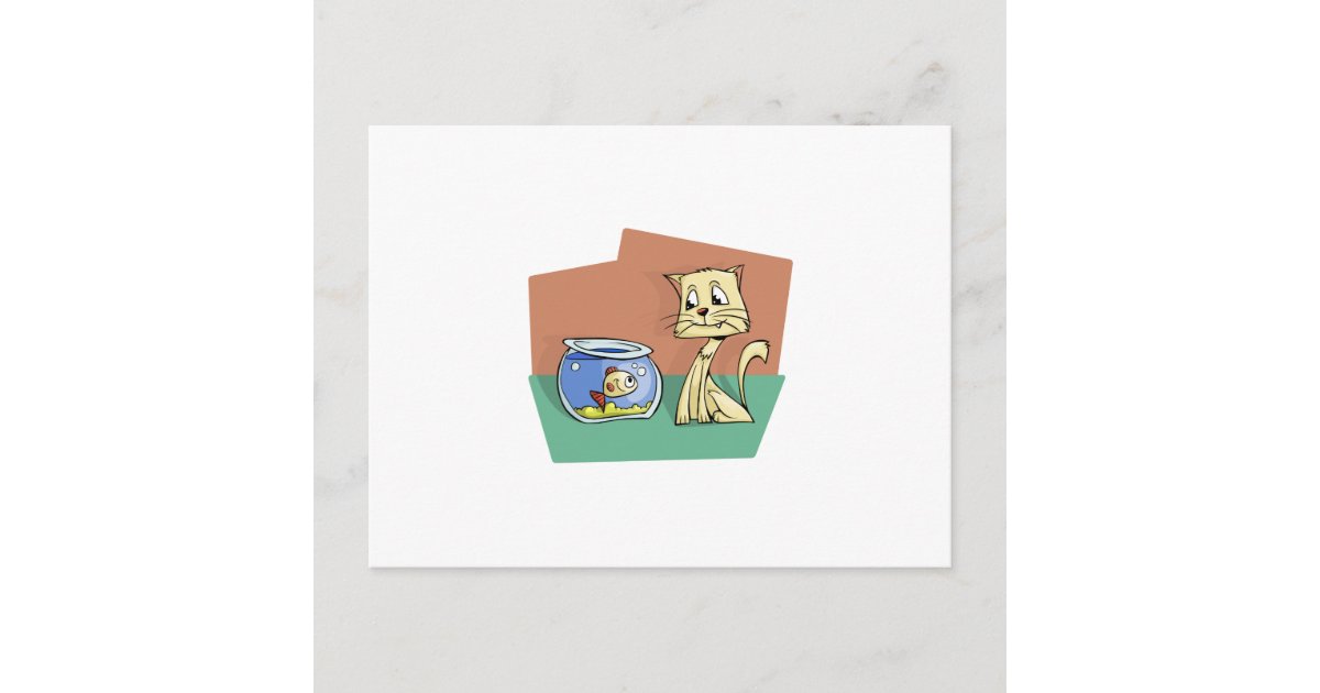 Kat en klip van viskuit briefkaart | Zazzle.nl