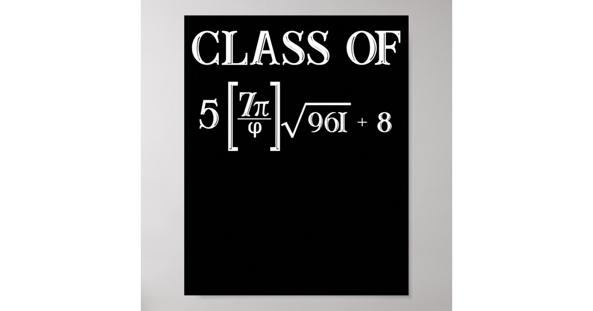 Klasse van 2023 Wiskunde Pi 8e graad Afstuderen Poster | Zazzle.nl