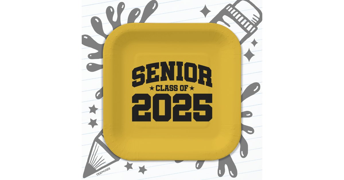 Klasse van 2025 High School Afstuderen Senior 2025 Papieren Bordje ...