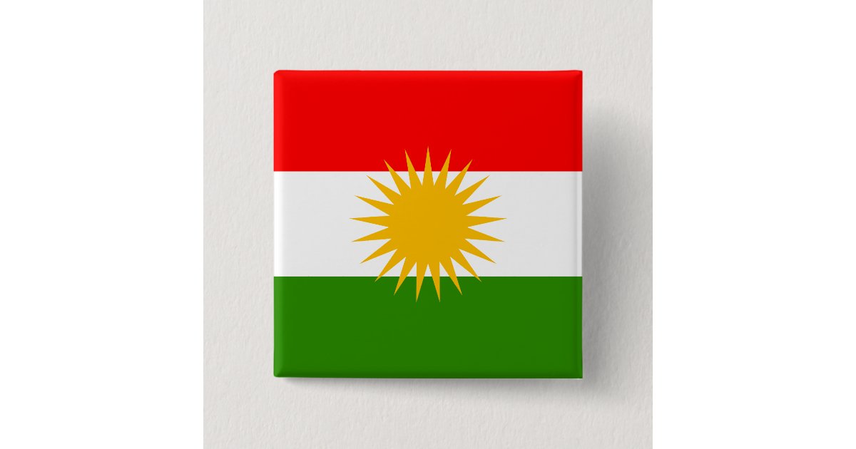 Koerdistan Flag van hoge kwaliteit Vierkante Button 5,1 Cm | Zazzle.nl