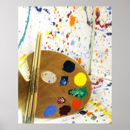 Kunstenschilders schilderplaat en palet verf poster | Zazzle.nl