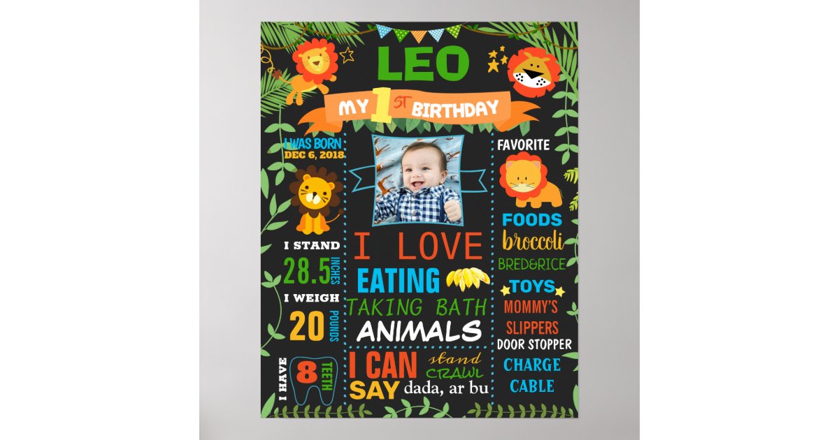 Leo Lions Oerwouden Wild Birthday Party Poster | Zazzle.nl
